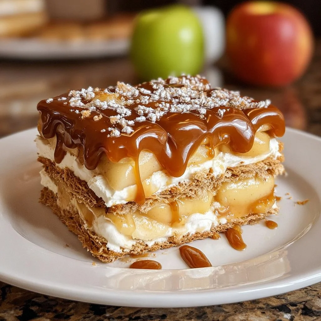 Caramel Apple Eclair Cake