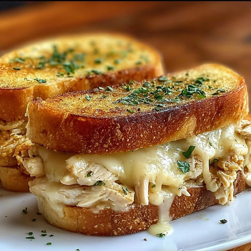 Cheesy Chicken Garlic Bread Sandwich