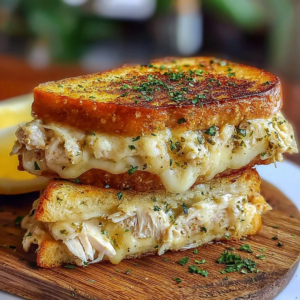 Cheesy Chicken Garlic Bread Sandwich