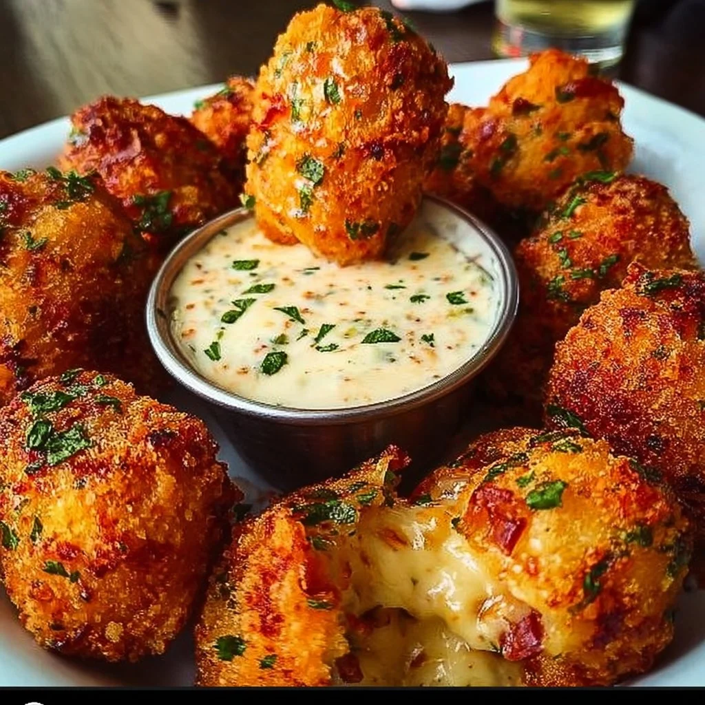 Cheesy Jalapeño Ranch Chicken Poppers with a Creamy Dip