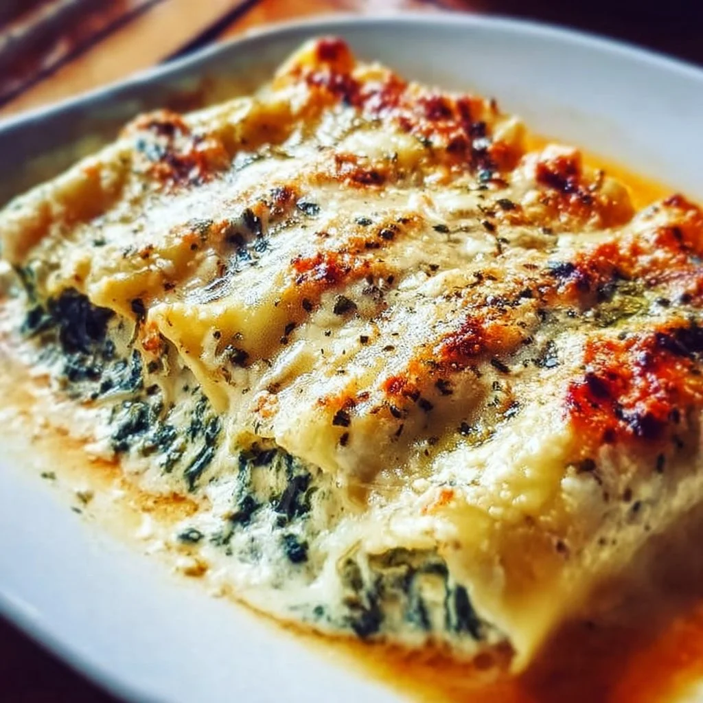 Creamy Ricotta Spinach and Chicken Cannelloni