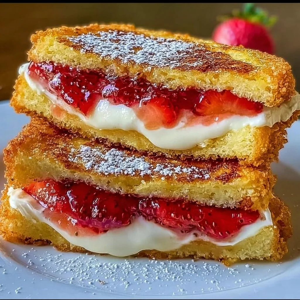 Fried Strawberry Cheesecake Sandwiches
