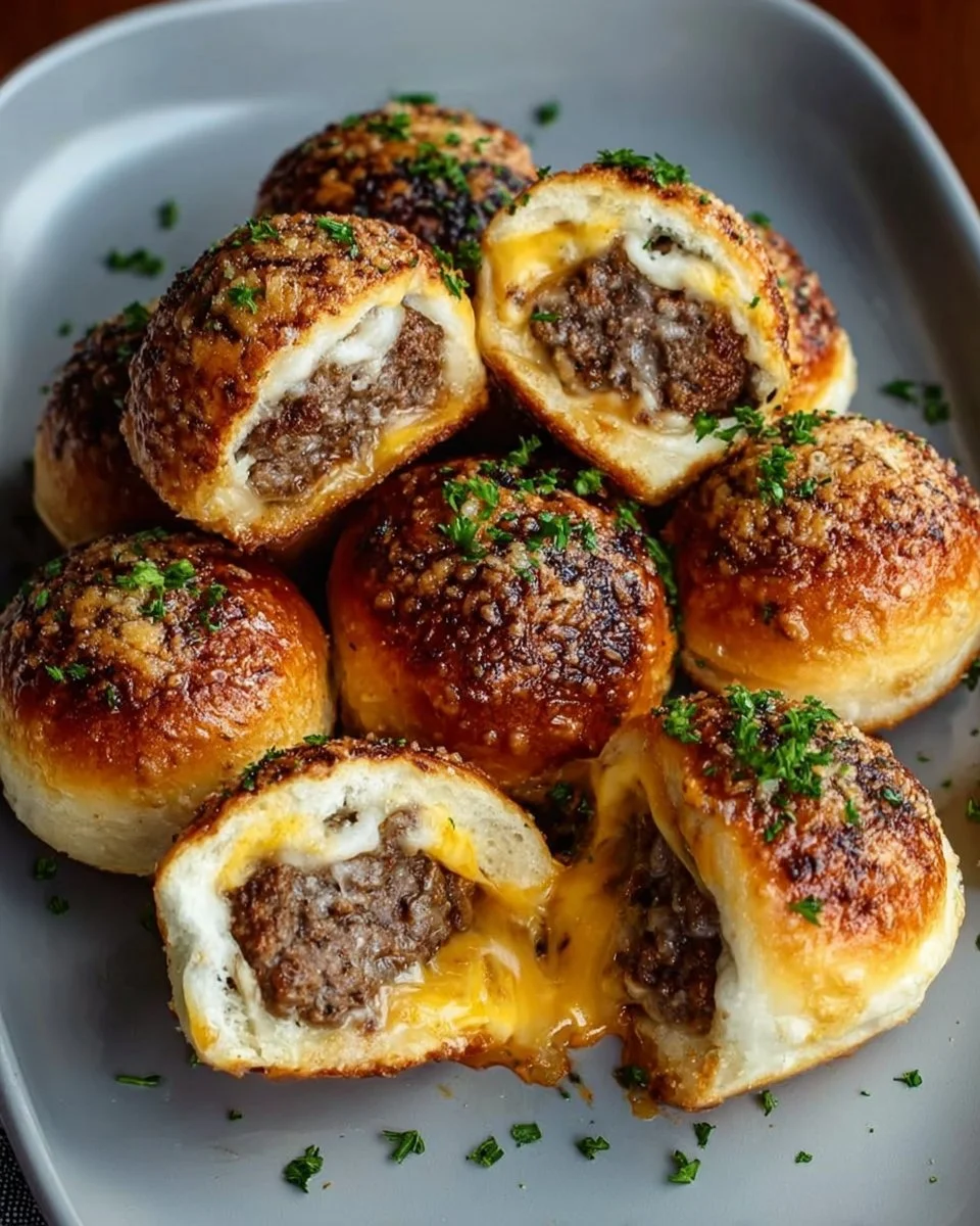 Irresistible Garlic Parmesan Cheeseburger Bombs