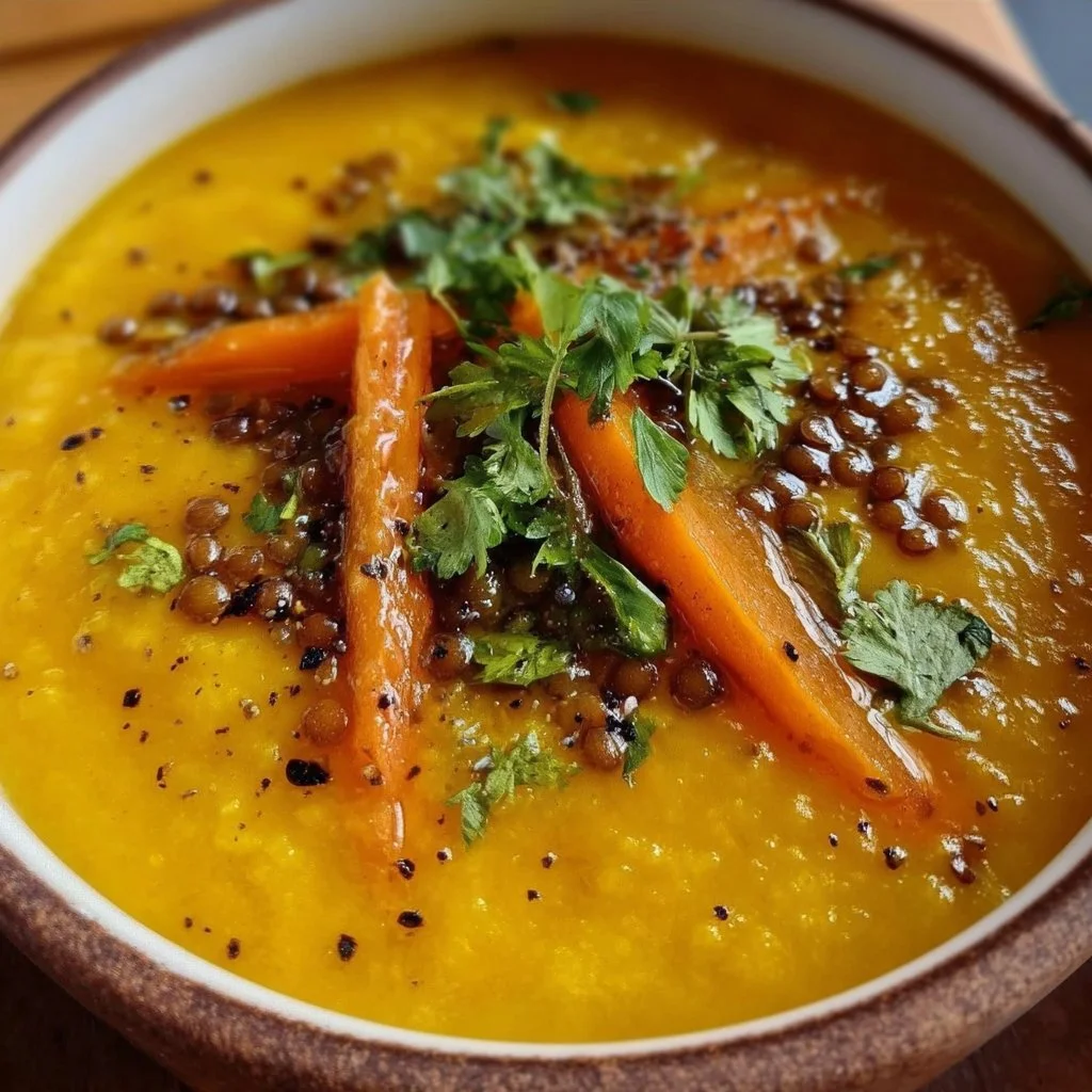 Spiced Carrot And Lentil Soup