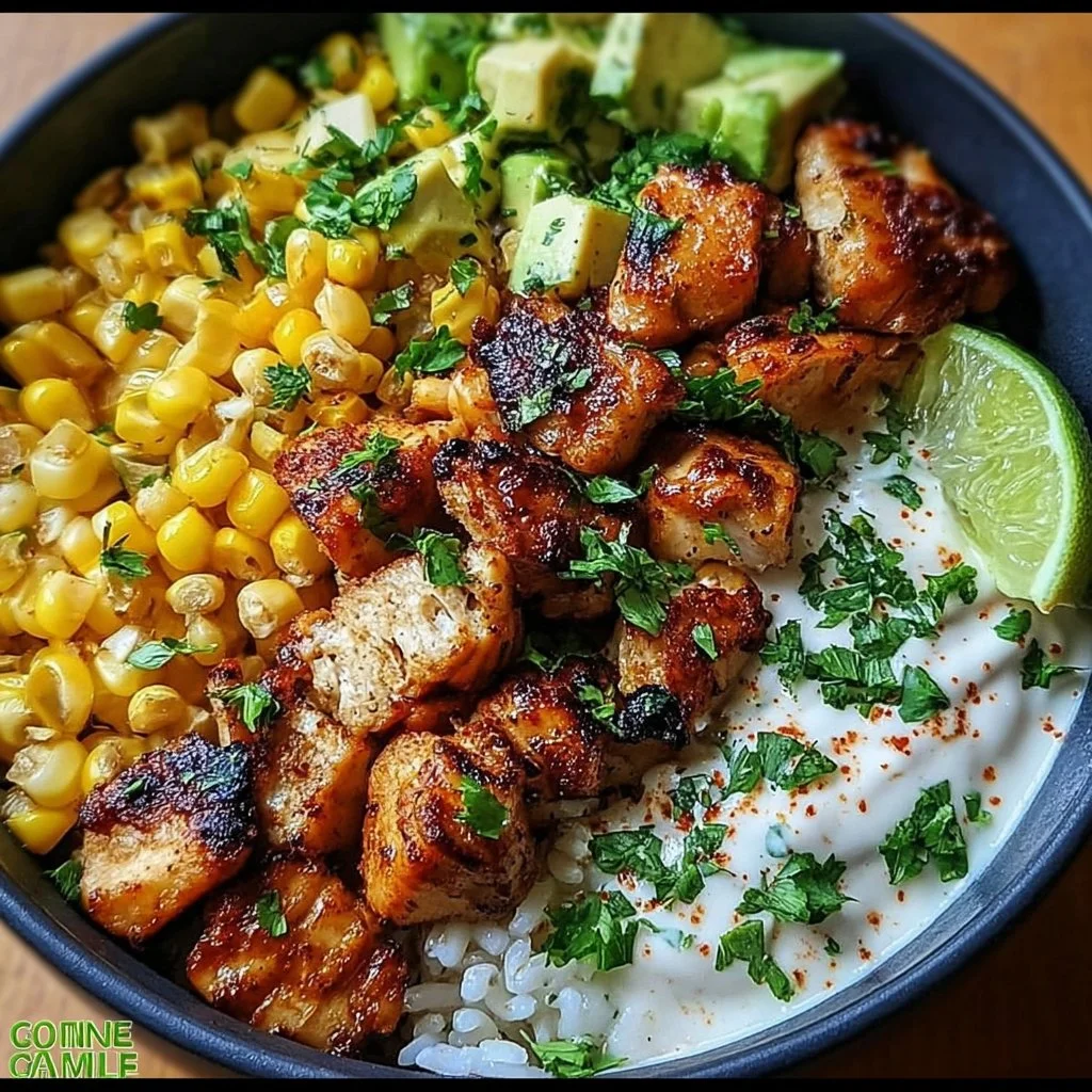 Street Corn Chicken Rice Bowl